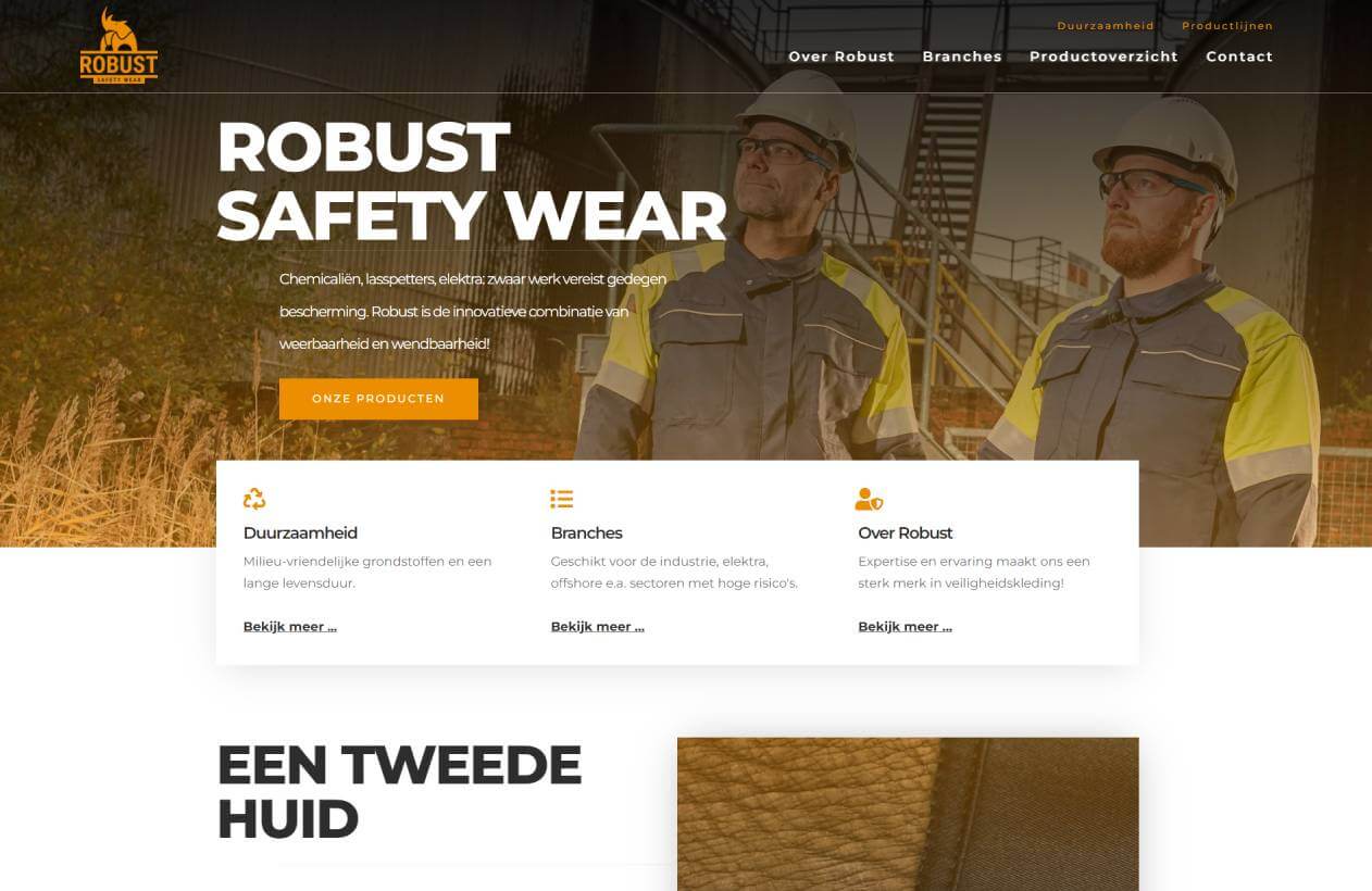 Een website voor Robust Safety Wear - COMMAR